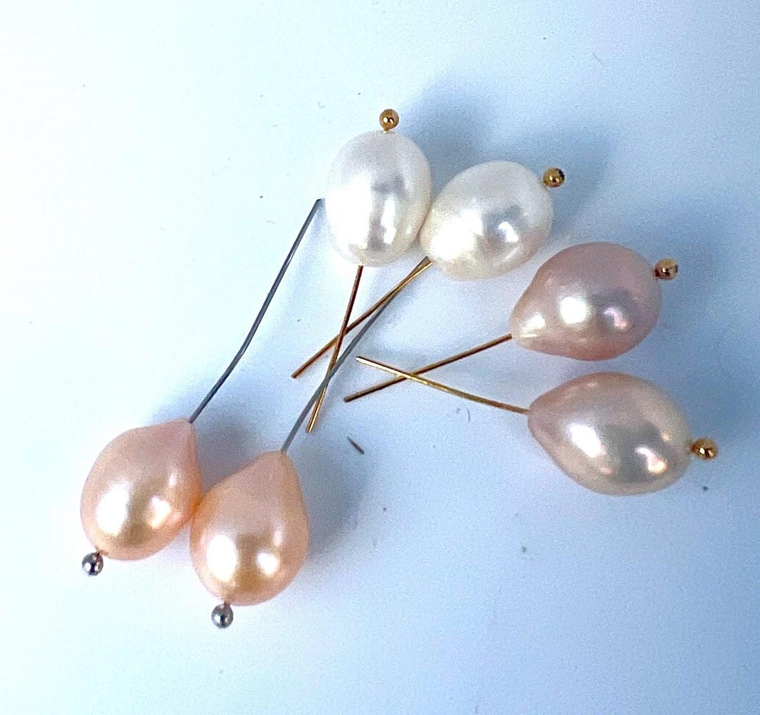 Rare Tear Drop Pearls Natural Color! 9-10 Mm Freshwater Cultured Pearl ...