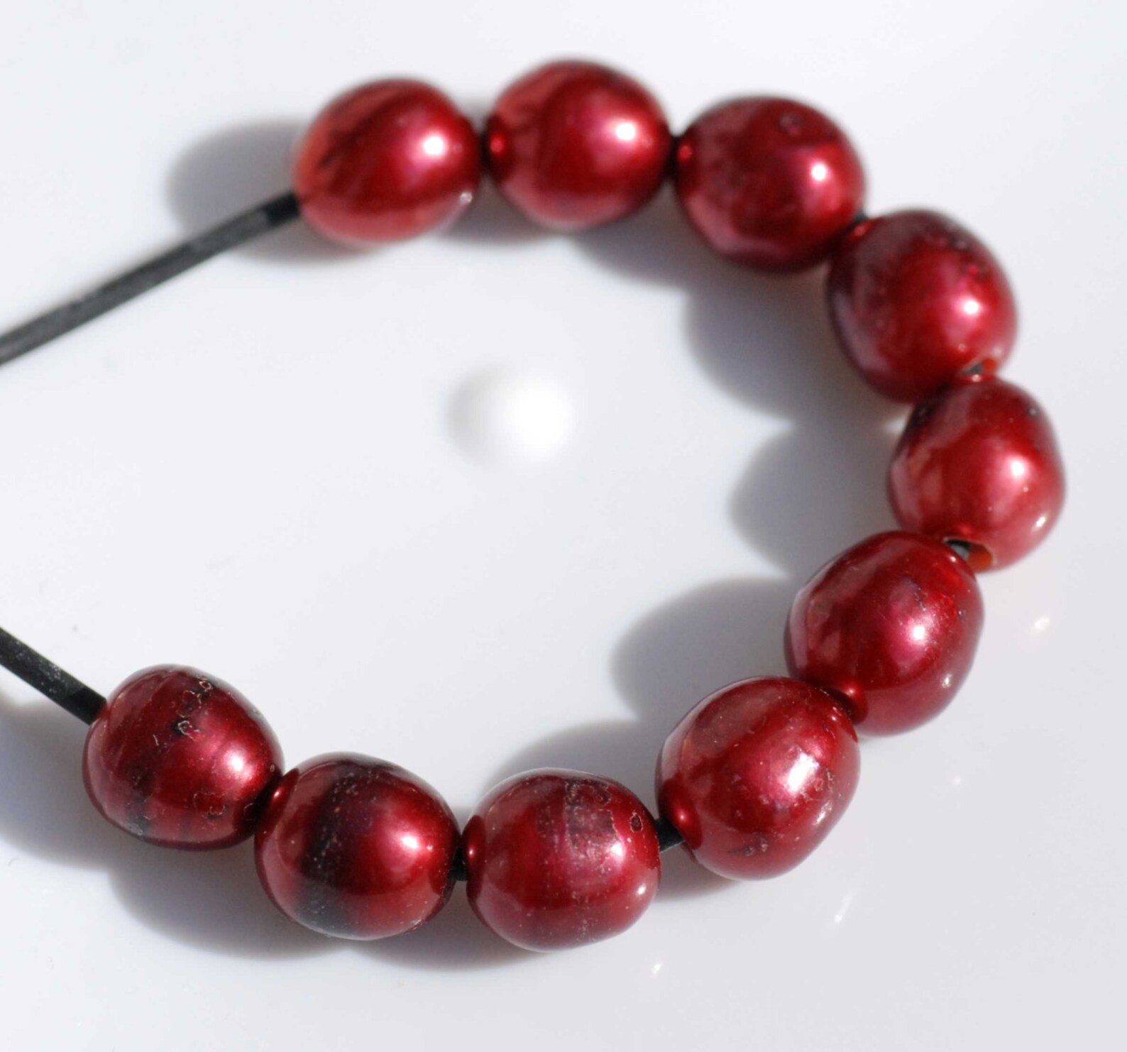 Large Hole Pearl Rice Pearl Nugget Pearl Freshwater Pearl Bright Red ...