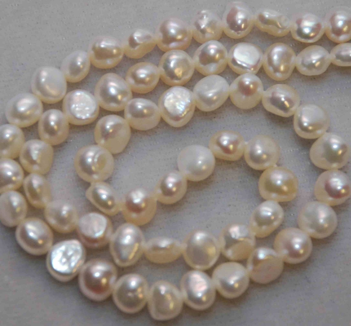 Aaa 8mm Corn Nugget Pearl Freshwater Pearl Ivory White Baroque Etsy