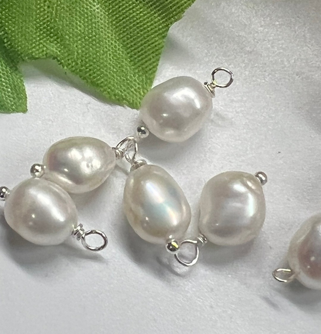2pc 8-9mm Freshwater Pearl Dangle Pendant, DIY Making Jewelry, Baroque ...