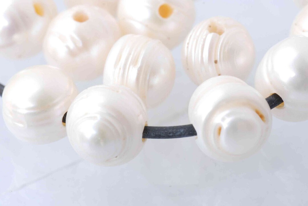 Large Pearl Round Baroque Freshwater Pearl 2mm Large Hole White 10-11mm ...