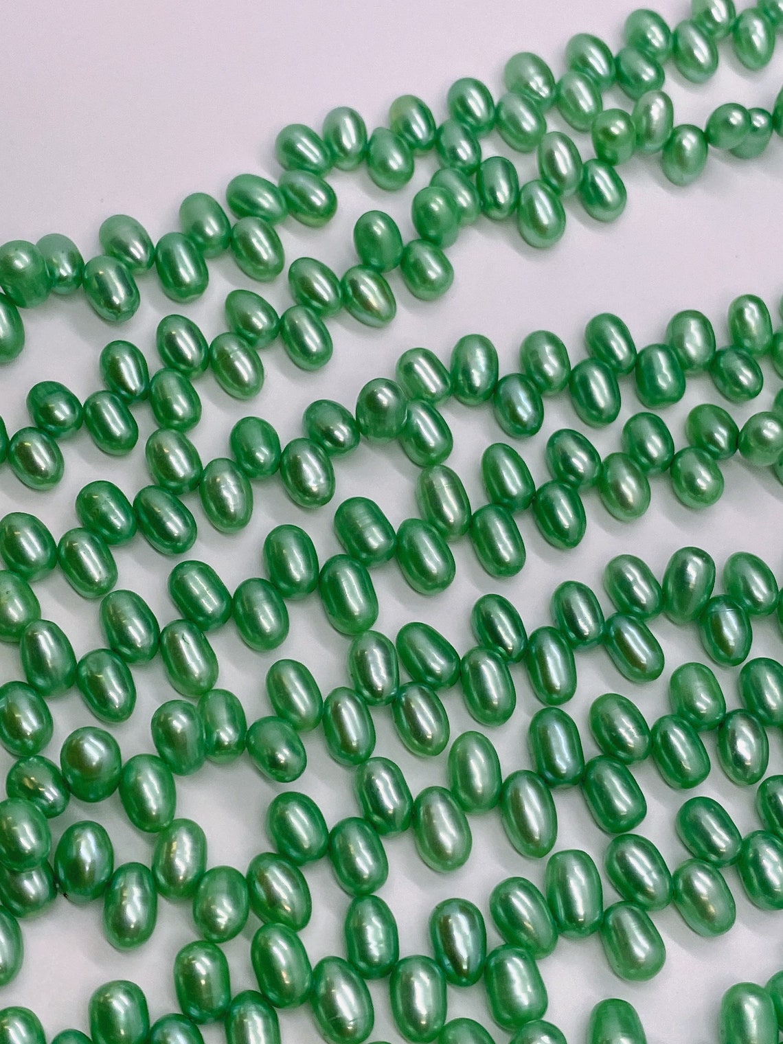 AAA Top Drilled Dancing Rice Freshwater Pearls 5x8mm Green - Etsy