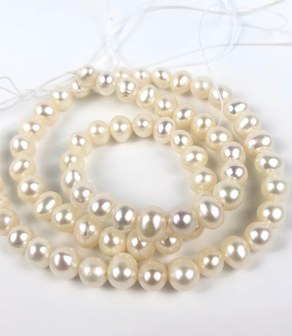 5-6mm A-AA Freshwater Pearl Round off Pearl White Ivory Round - Etsy