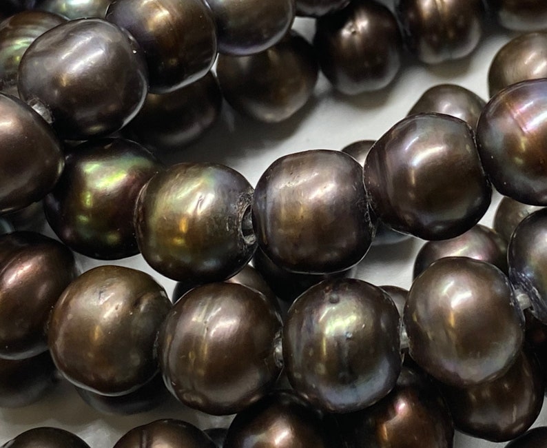 11-12mm A-AA off Round Freshwater Pearl Large Hole 2.2mm 3mm Potato ...