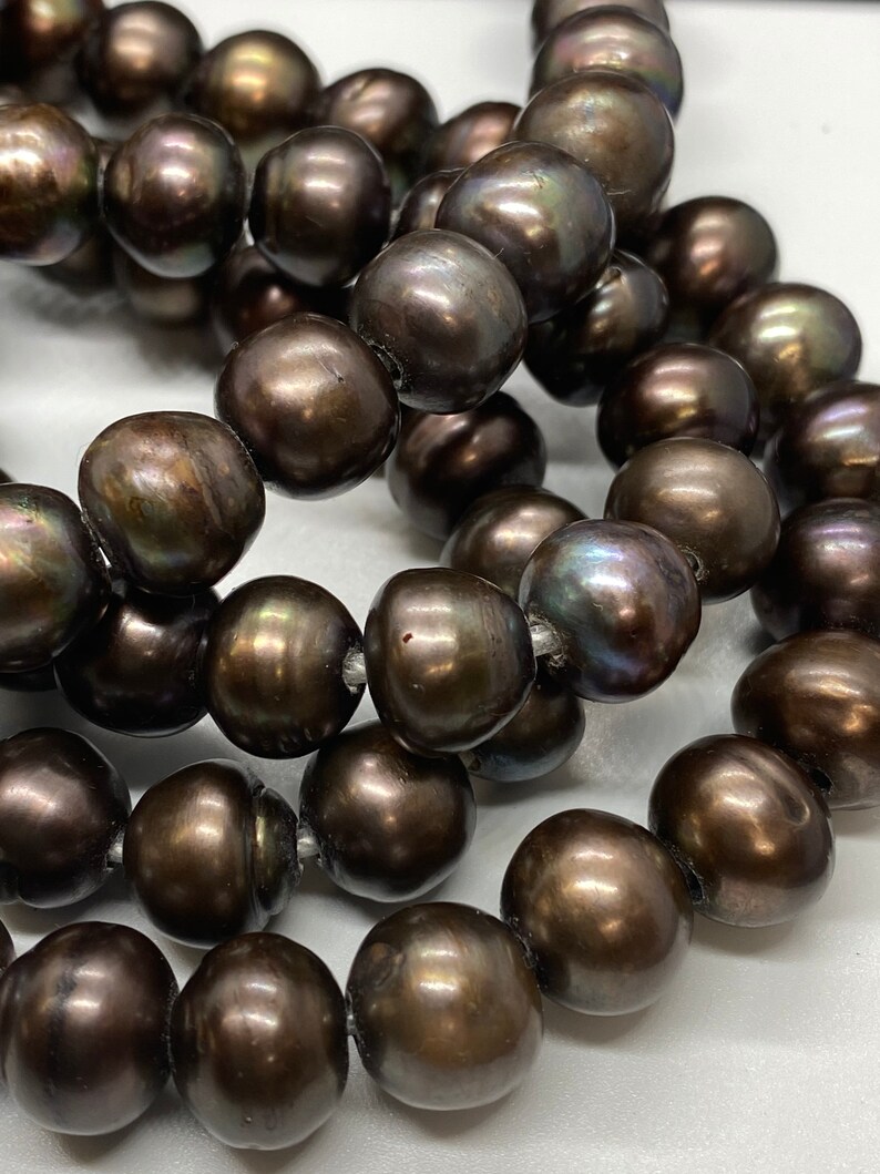 11-12mm A-AA off Round Freshwater Pearl Large Hole 2.2mm 3mm Potato ...