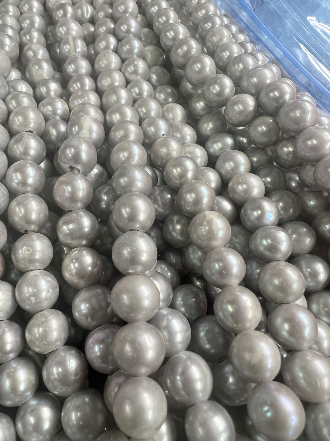 11-12mm A-AA off Round Freshwater Pearl Large Hole 2.2mm 3mm Potato ...