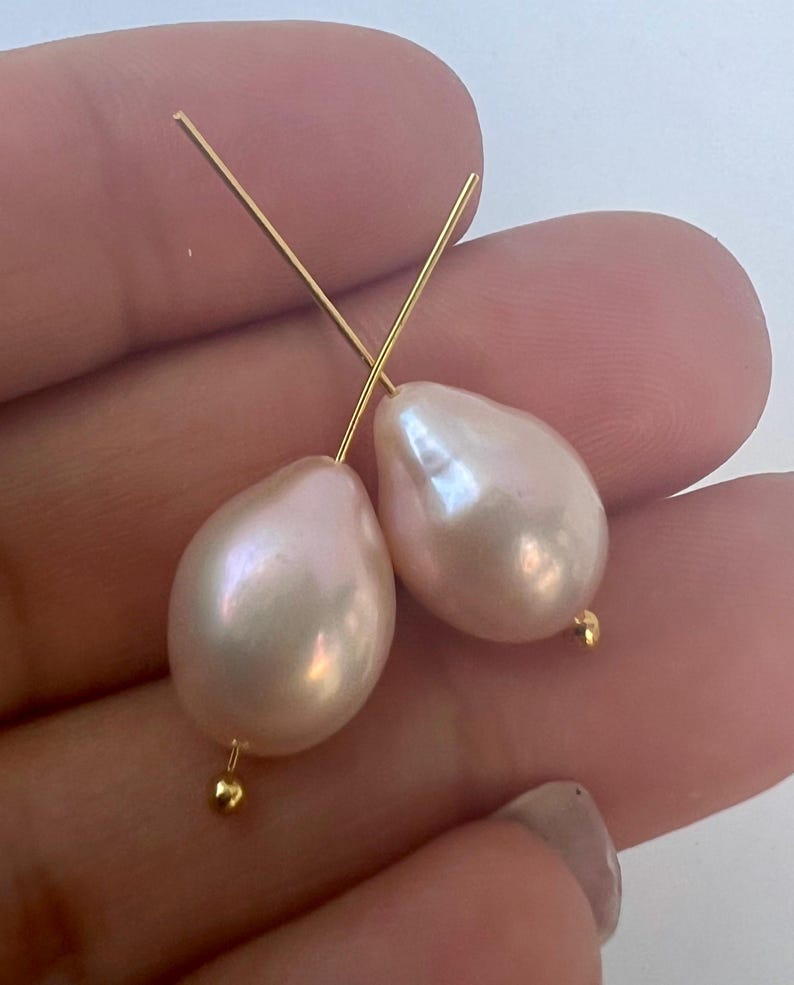 Rare Tear Drop Pearls Natural Color! 9-10 Mm Freshwater Cultured Pearl ...