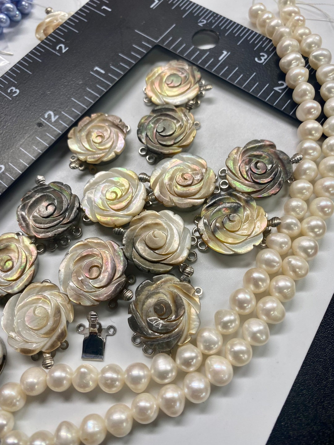 Clasp for Three Strands Design, 30mm Rose Flower Clasp Made by Mother ...