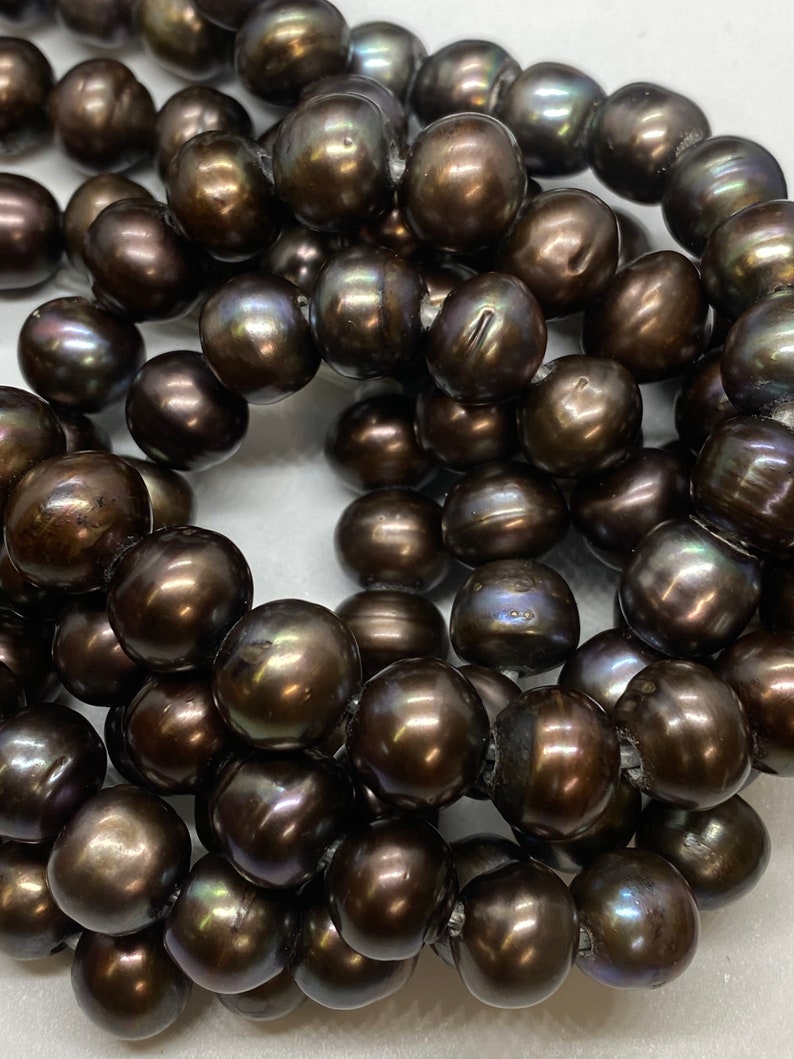 11-12mm A-AA off Round Freshwater Pearl Large Hole 2.2mm 3mm Potato ...