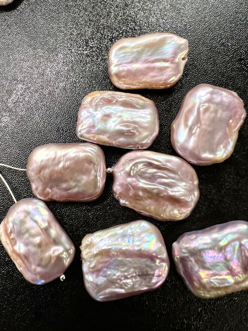 Single Piece AAA+ 15x20mm Baroque Square Pearl Beads, Natural Pink ...