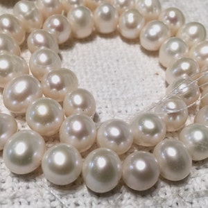 Big Round Freshwater Pearl 9-10mm Round Potato Pearl Natural Ivory ...