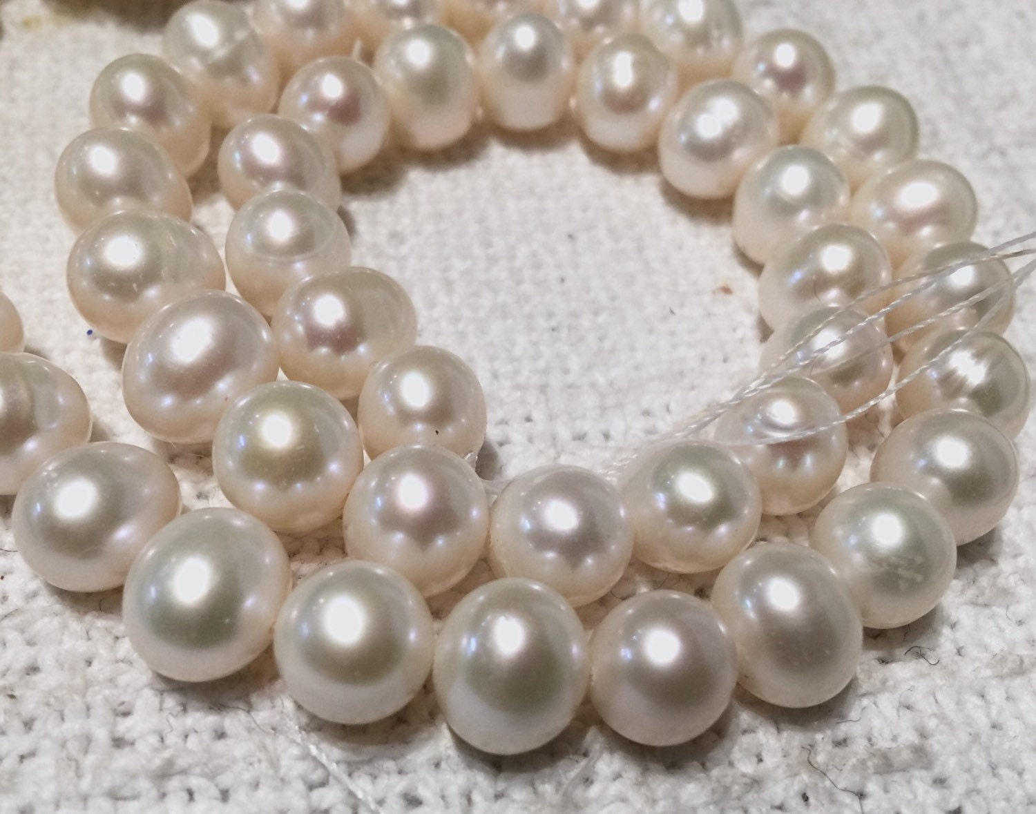 Big Round Freshwater Pearl 9-10mm Round Potato Pearl Natural Ivory ...