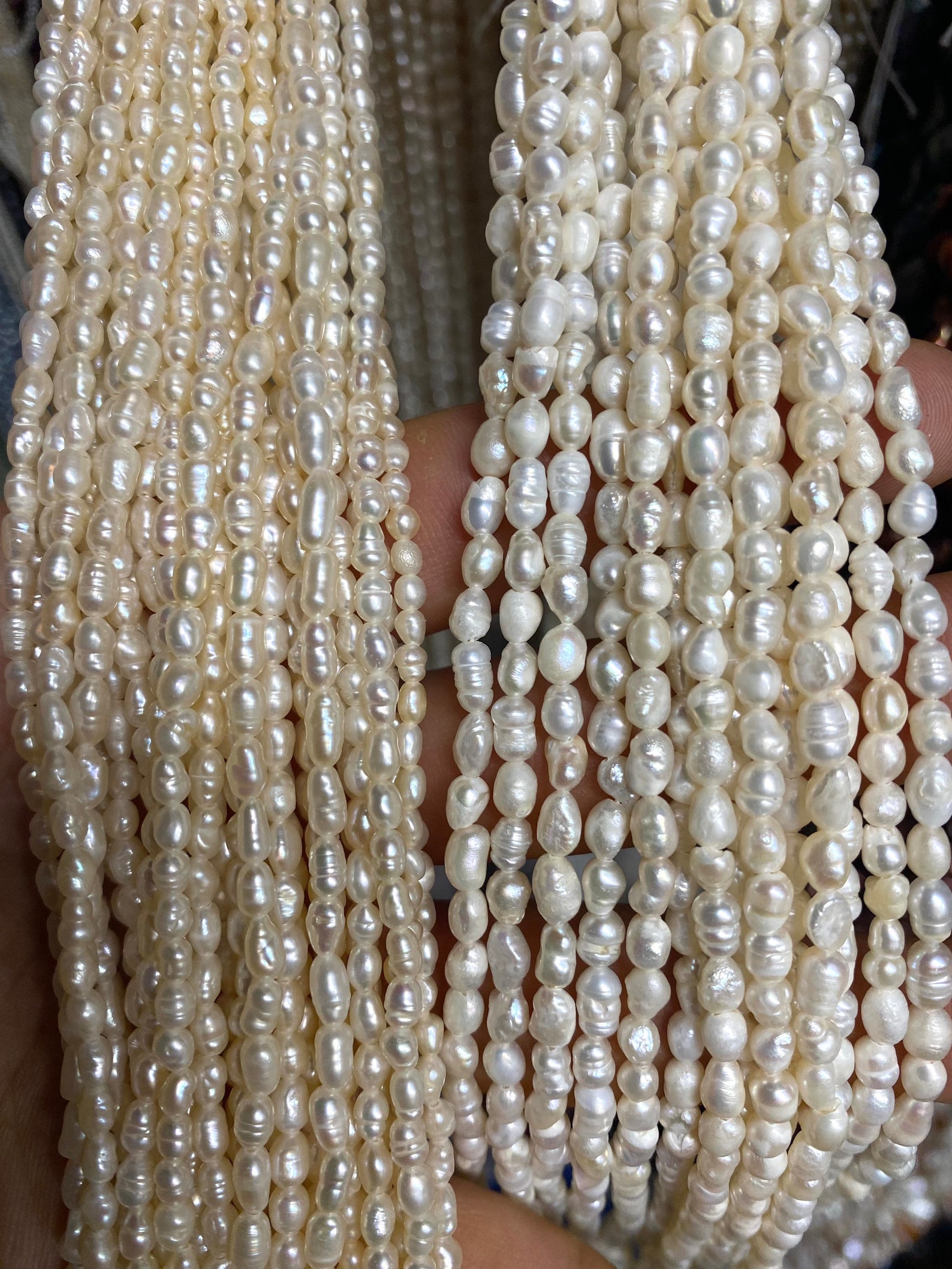 Seed Pearl Baroque Rice Pearl Freshwater Pearl Ivory White - Etsy