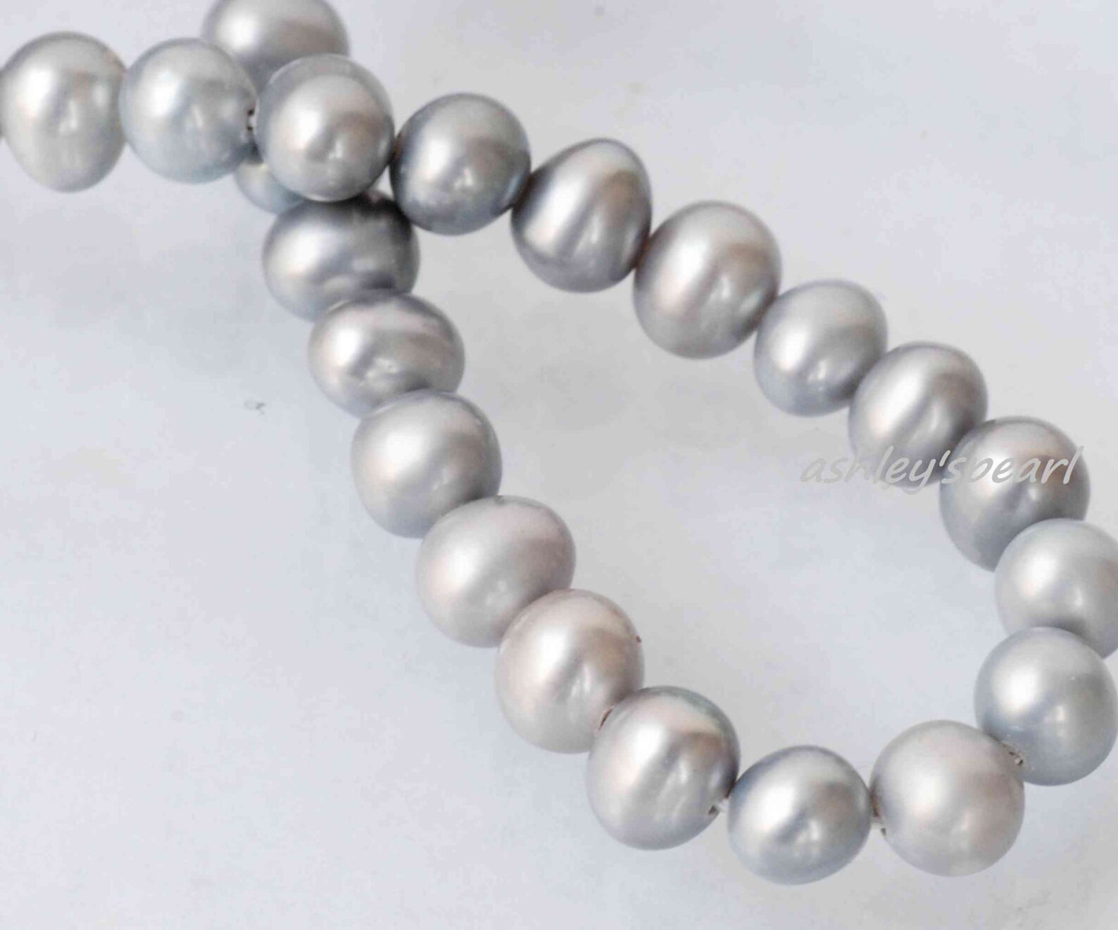 ROUND Pearl Freshwater Pearl Silver Grey Pearl Platinum AA - Etsy