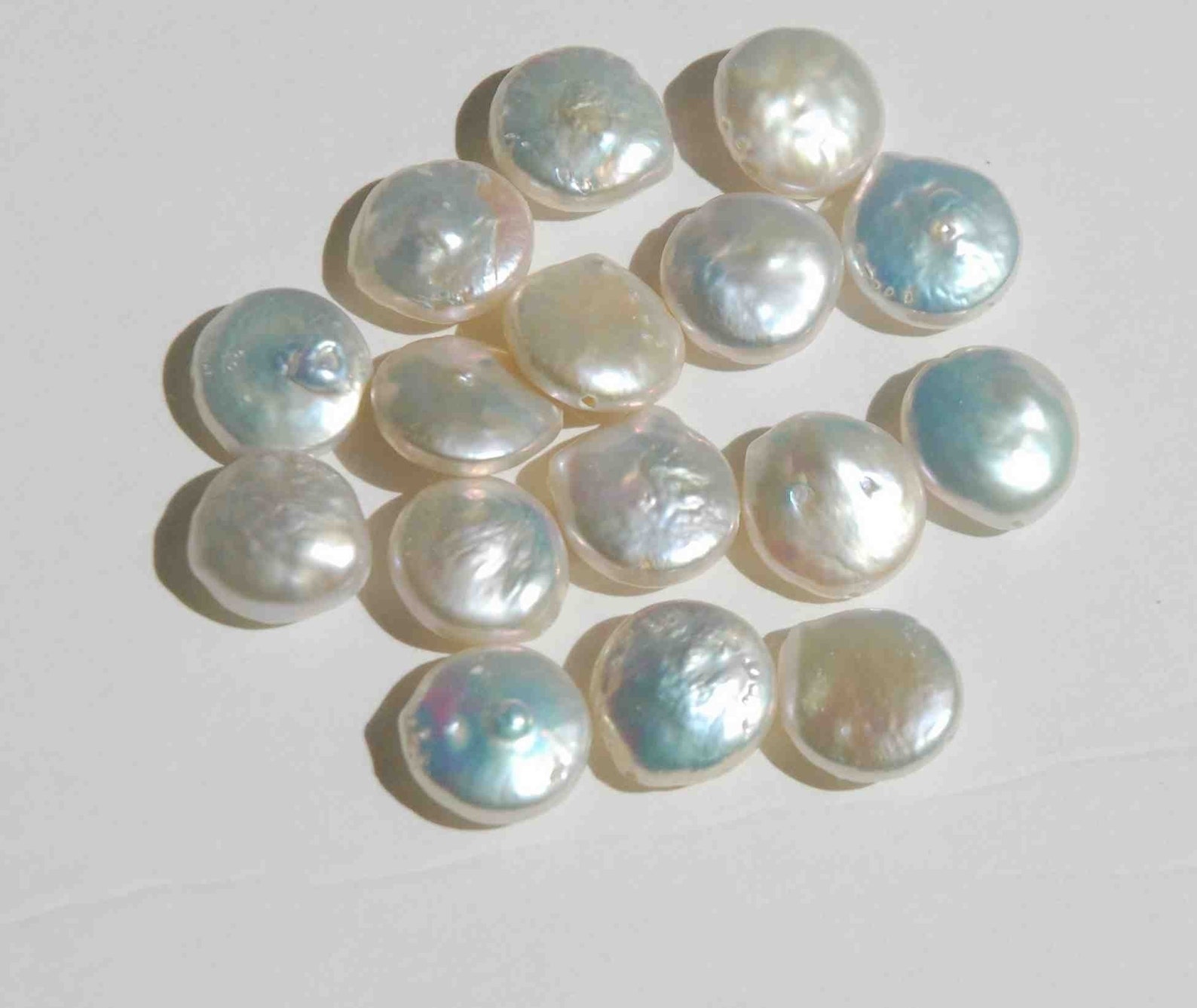 AAA High Luster 12-13mm Coin Pearl, Genuine Cultured Freshwater Pearl ...
