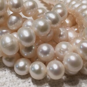 Big Round Freshwater Pearl 9-10mm Round Potato Pearl Natural Ivory ...