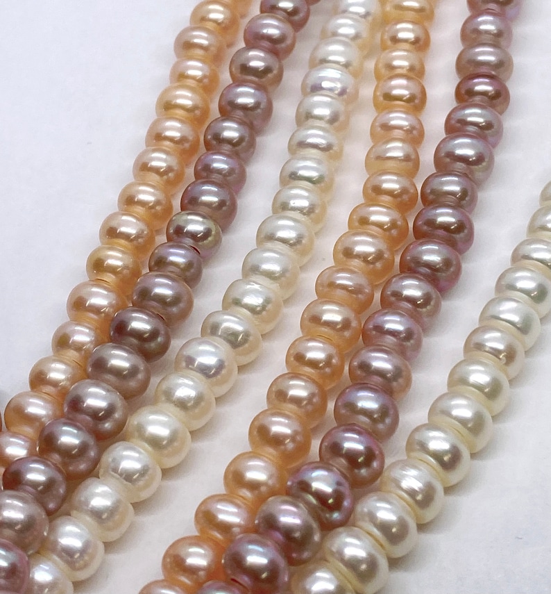 AAA 8mm Roundel Button Freshwater Pearl, 1.5mm 2.2mm 3mm Large Hole ...