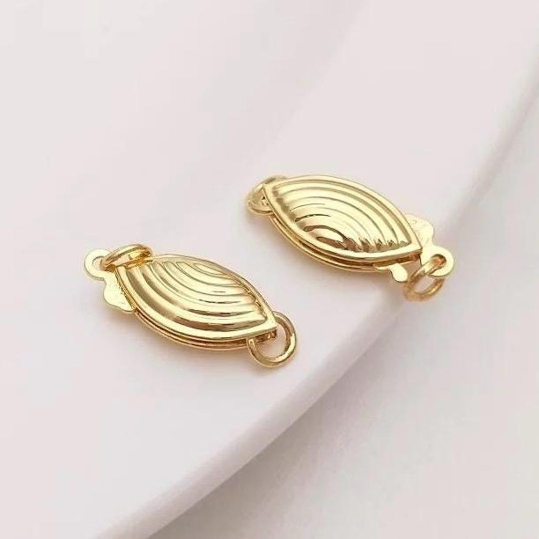 14k Gold Filled Pearl Clasp Classic Fish Clasp 5.5x11mm Filigree Pearl ...