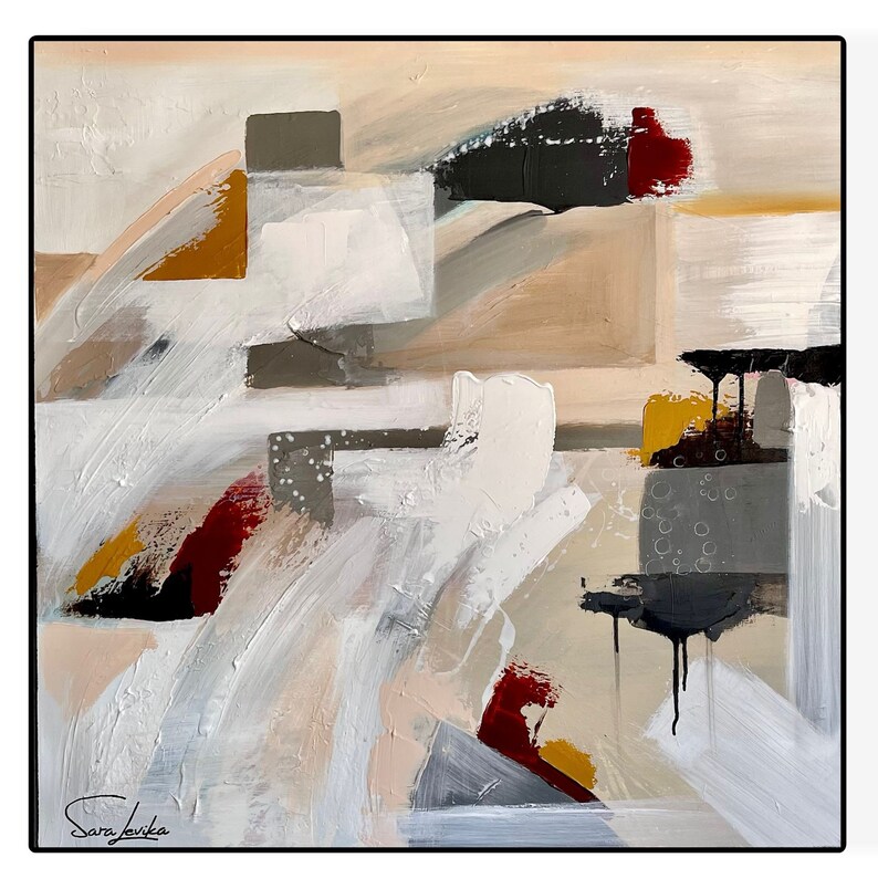 Earth Tone Abstract Original Art, Soft Brush Strokes Painting, Natural ...