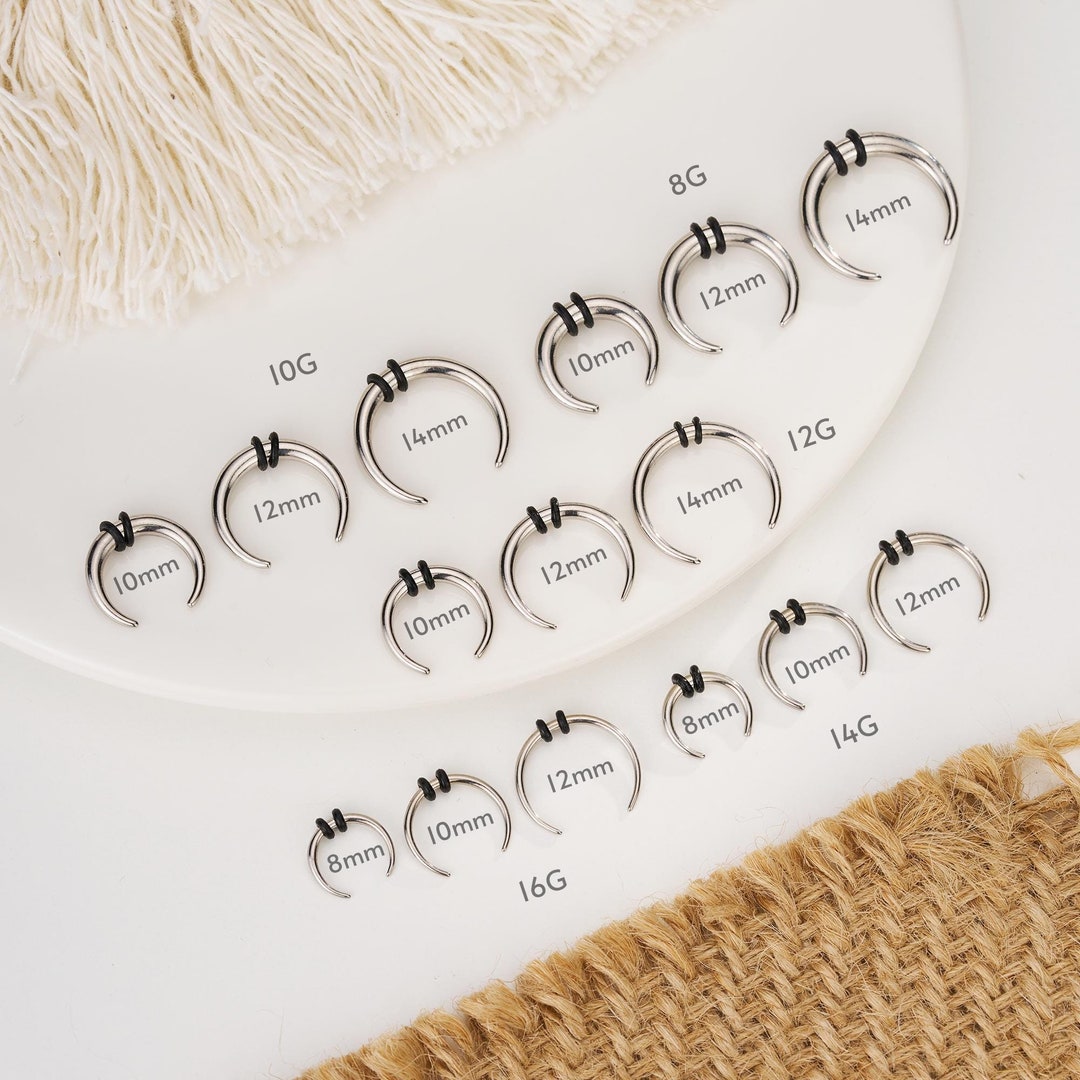 Horseshoe Pincher/nose Septum Ring 16g,14g,12g,10g,8g/plugs Stretchers ...