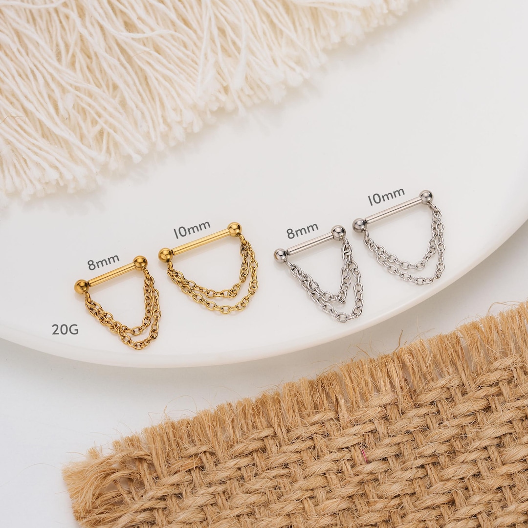 16G Double Chain Septum Hoop/minimalist Nose Septum Ring 8MM 10mm/nose ...