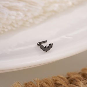 Halloween Tiny Bat Nose Studs/bat Wings Nose Jewelry/l-shaped Bat Nose ...