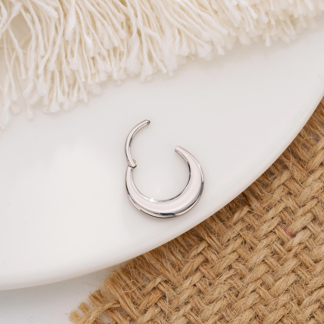 16G 14G Cute Silver Septum Hoop/minimalist Nose Septum Ring 8MM 10mm ...