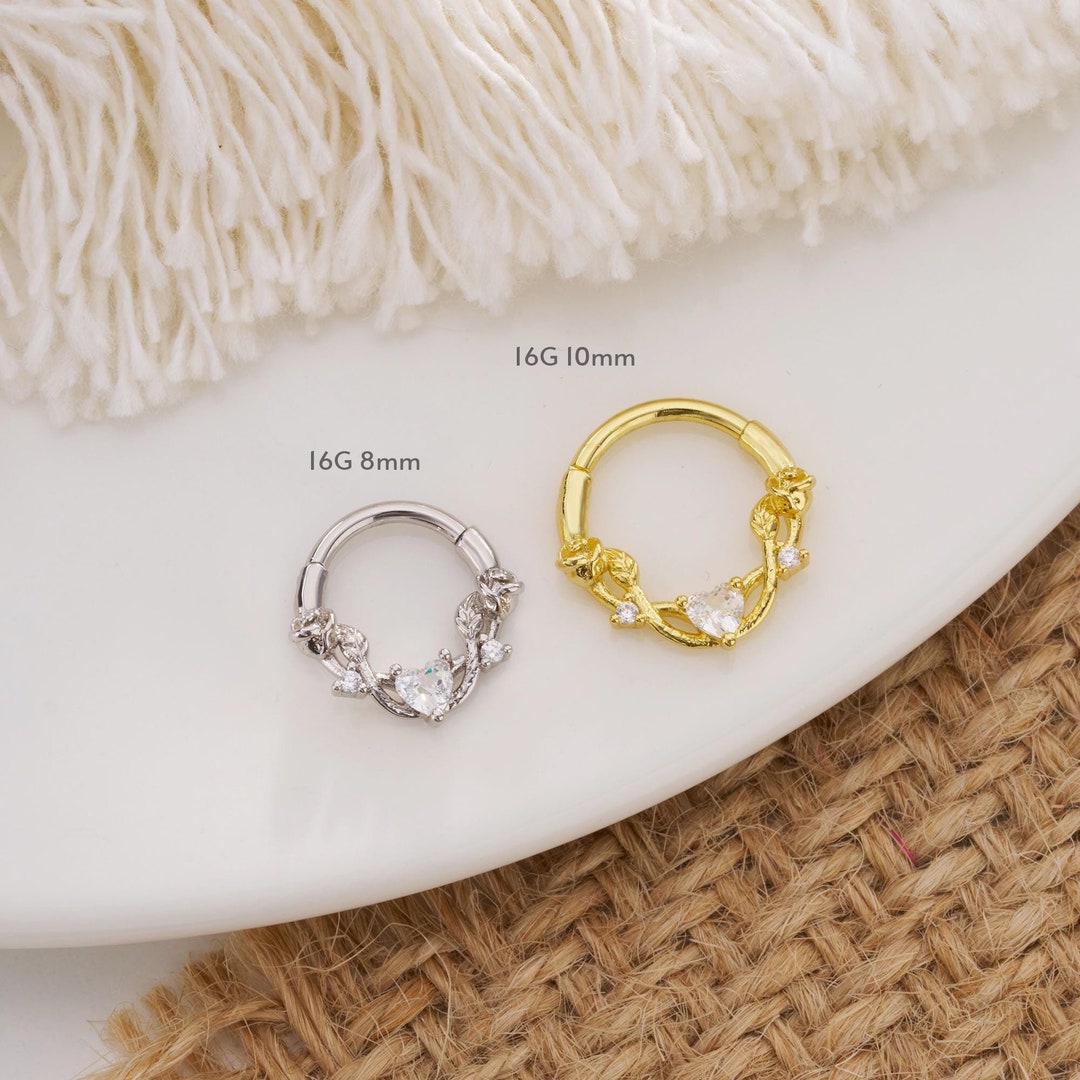 16G Twist Heart Septum Hoop/minimalist Nose Septum Ring 8MM 10mm/nose ...