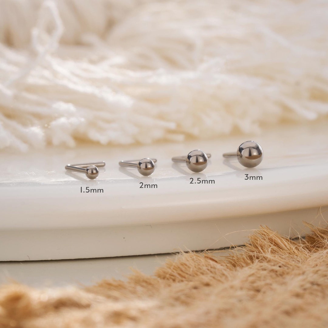 20G 22G Implant Grade Titanium Ball Nose Ring/l Shape Nose Stud/nose ...