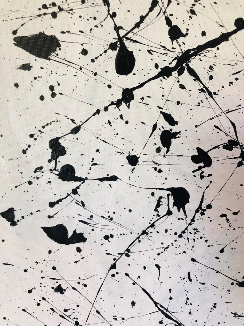 Black and White Splatter Art - Etsy