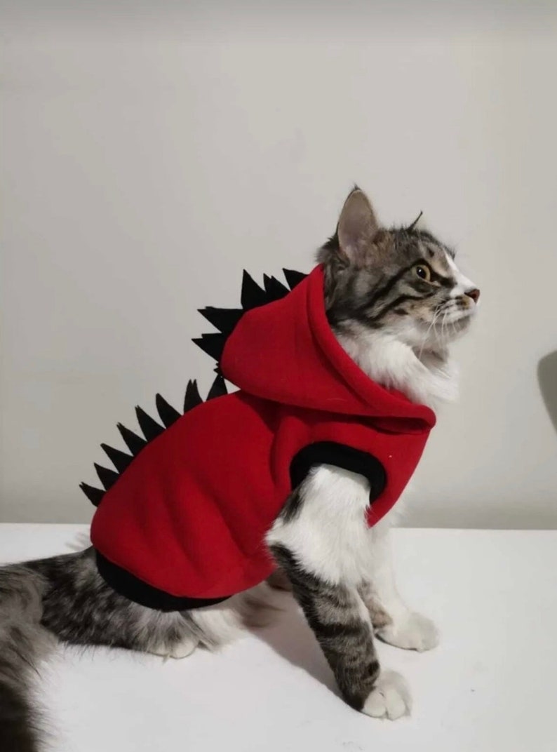 Dino Design Cat Clothes Cat Clothing Dino Details Cat Sweaters Sphynx Cat Sweater Cat Fashion ...