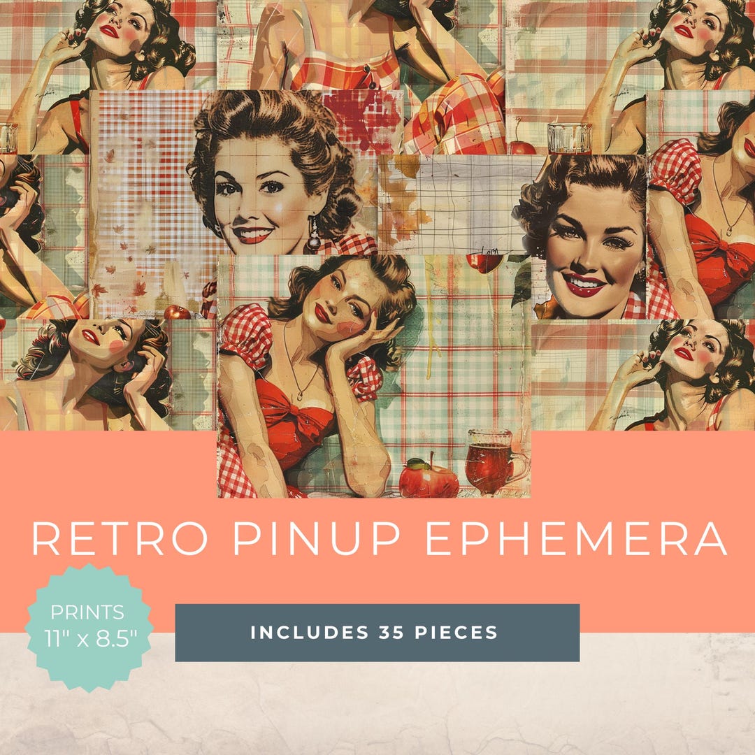 Retro Pinup Junk Journal - Digital Download - Craft Supplies for ...