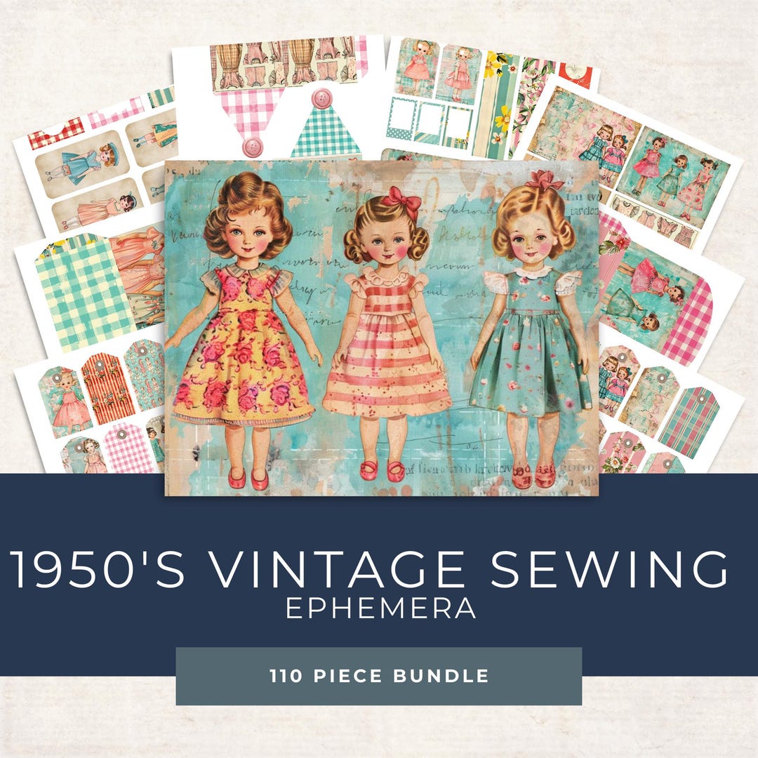 1950s Retro Ephemera - Vintage Sewing Pattern Models - Junk Journal ...