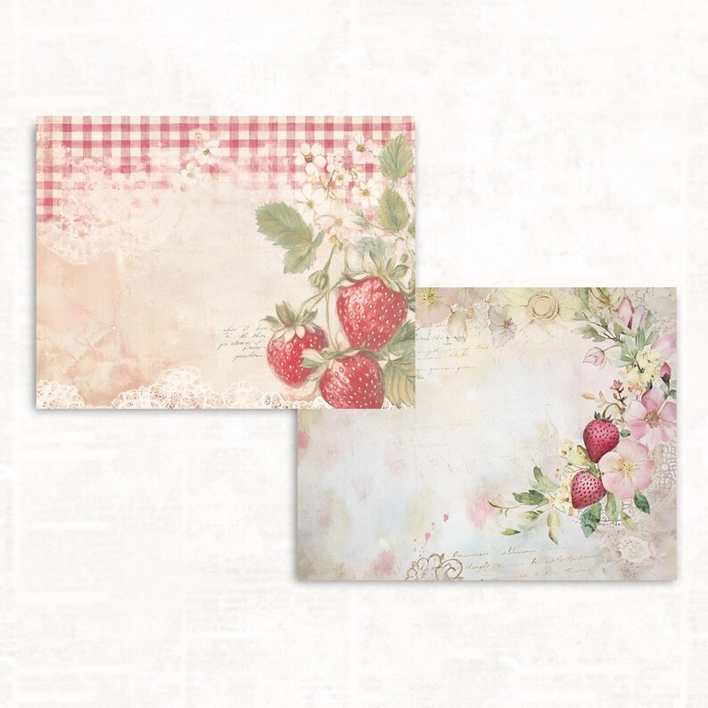 Strawberry Junk Journal Kit - Vintage Retro Pages, DIY Crafting ...