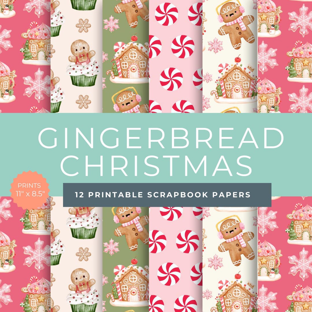 Cute Gingerbread House Digital Paper - Seamless Patterns for ...