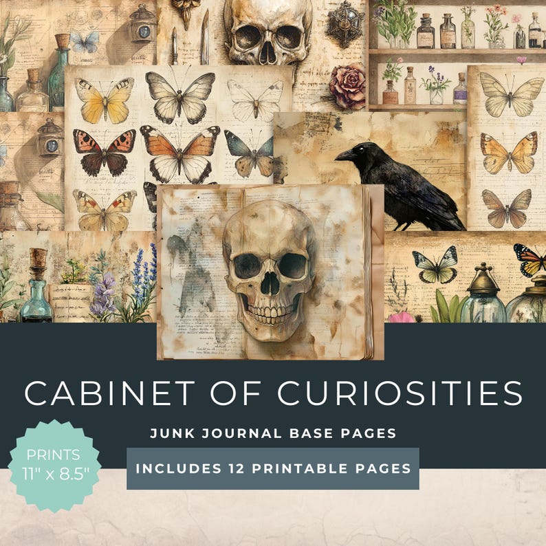 Junk Journal Kit - Cabinet of Curiosities - Oddities Ephemera - Science ...