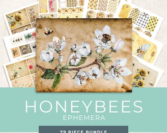 Honey Bees Junk Journal Pages, Vintage Bee Junk Journal Kit, Junk Journal Paper, Digital Collage ...