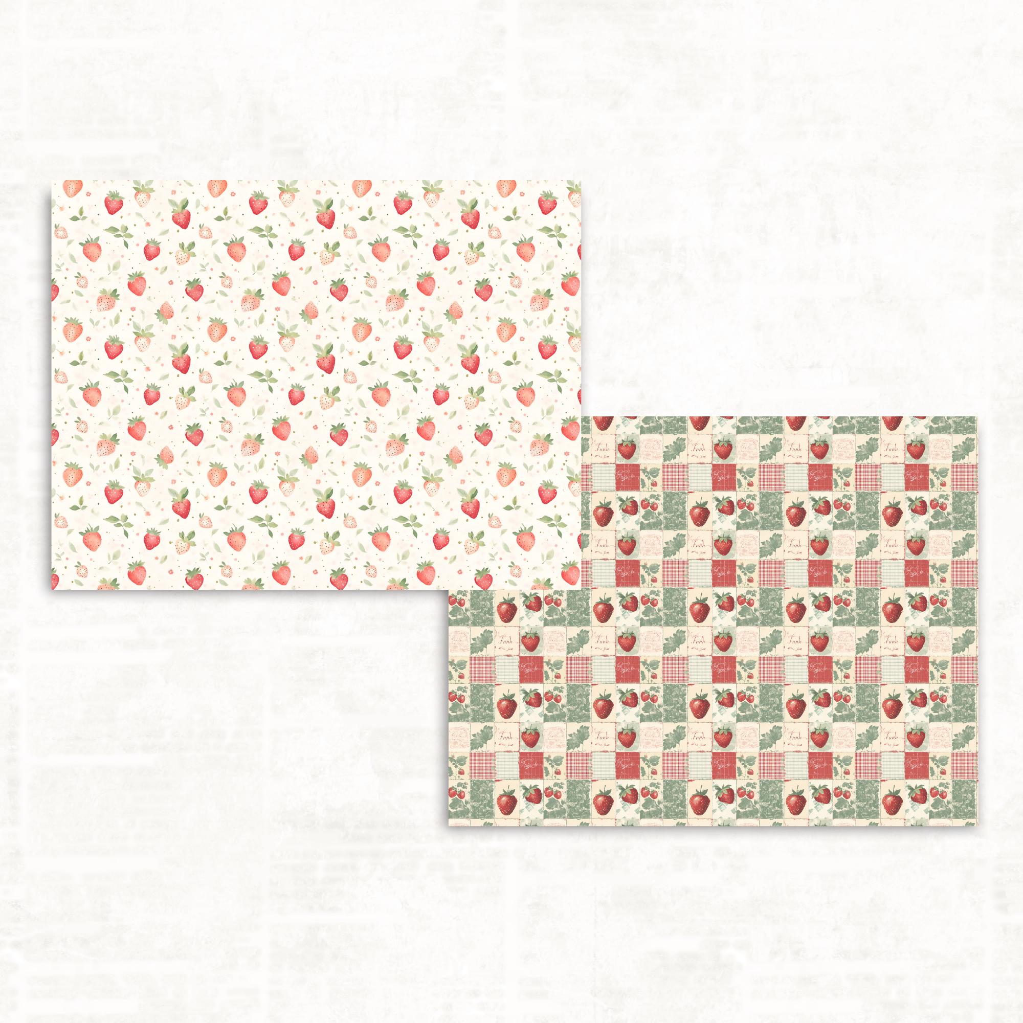 Retro Strawberry Junk Journal Pages - Digital Scrapbook Paper - Vintage ...