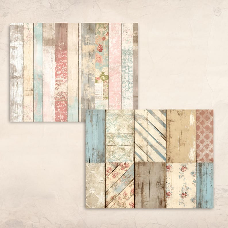 Distressed Wood Digital Paper, Shabby Rustic Woodgrain Planks Texture ...