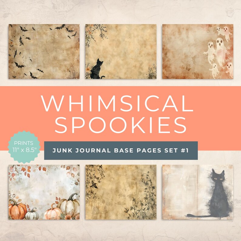 Spooky Halloween Junk Journal Digital Papers, Whimsical Halloween ...