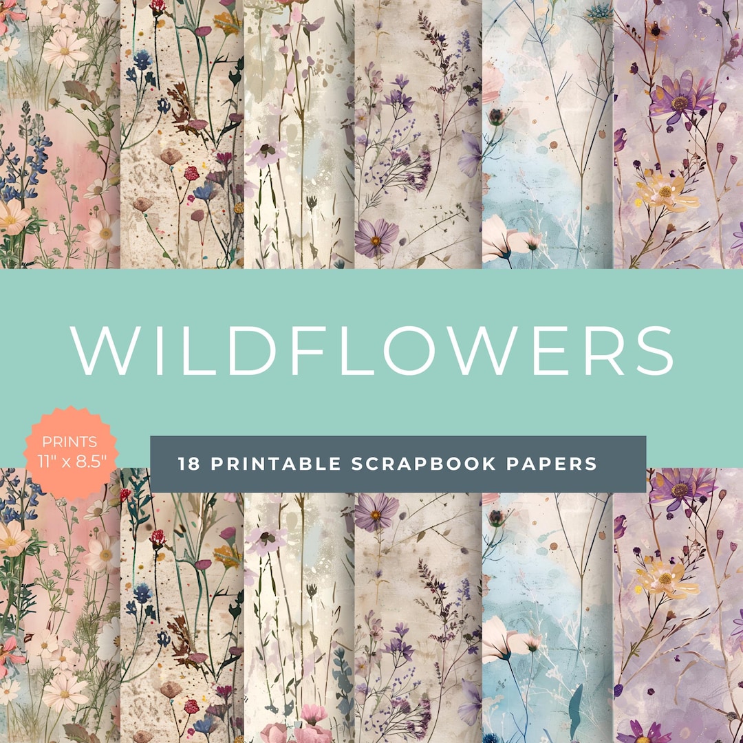 Seamless Spring Wildflower - Digital Scrapbooking Paper - Floral ...