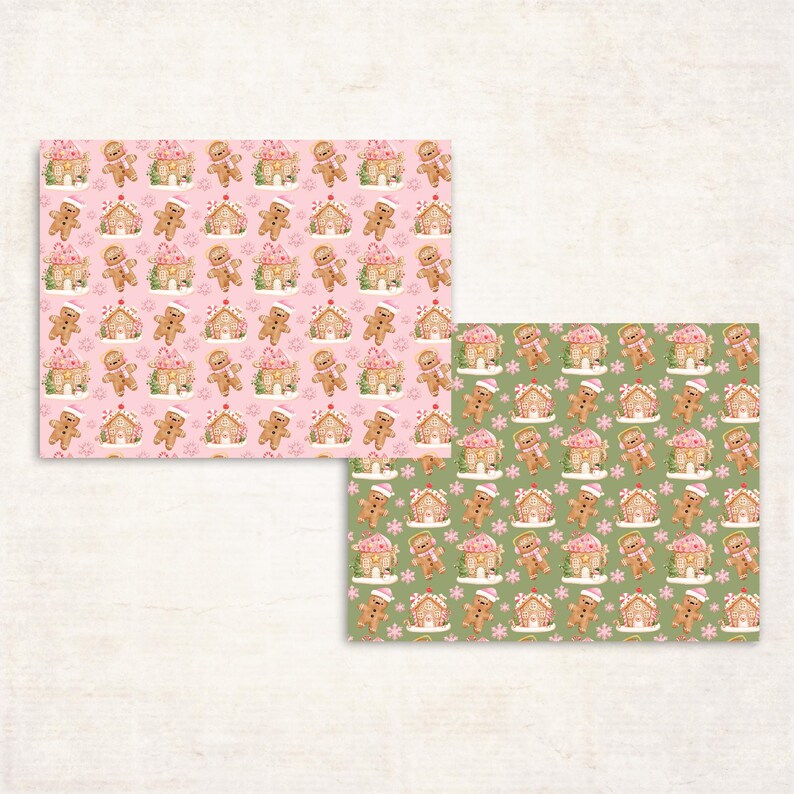 Gingerbread House Christmas Digital Paper – Scrapbook Patterns (digital ...