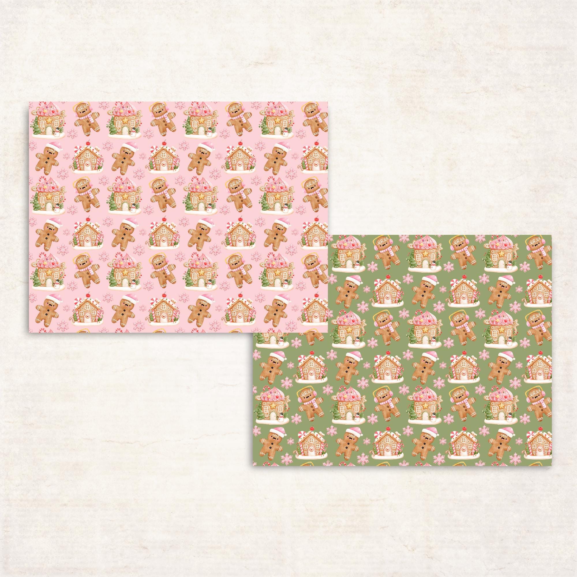 Gingerbread House Christmas Digital Paper – Scrapbook Patterns (digital ...