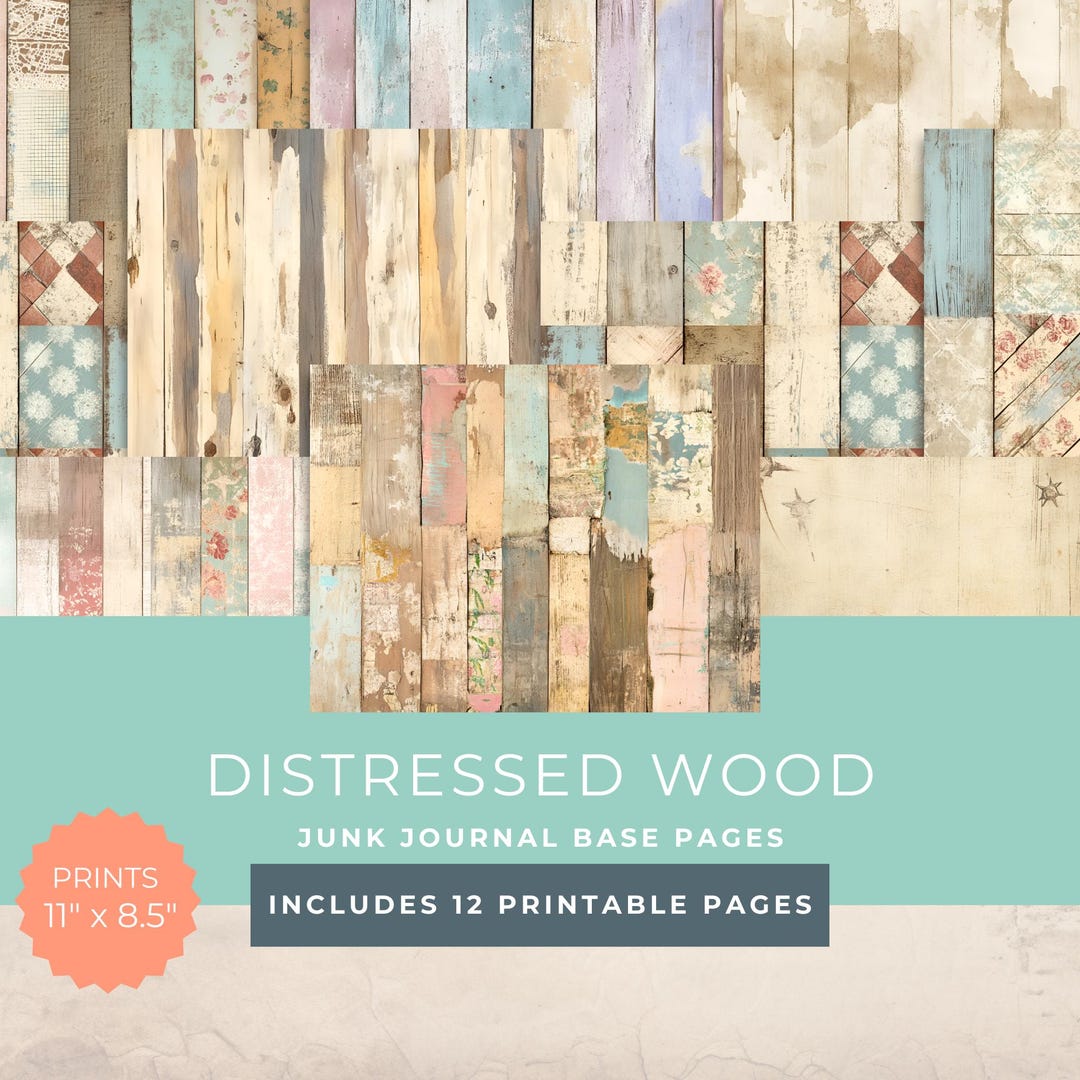Distressed Wood Digital Paper, Shabby Rustic Woodgrain Planks Texture ...