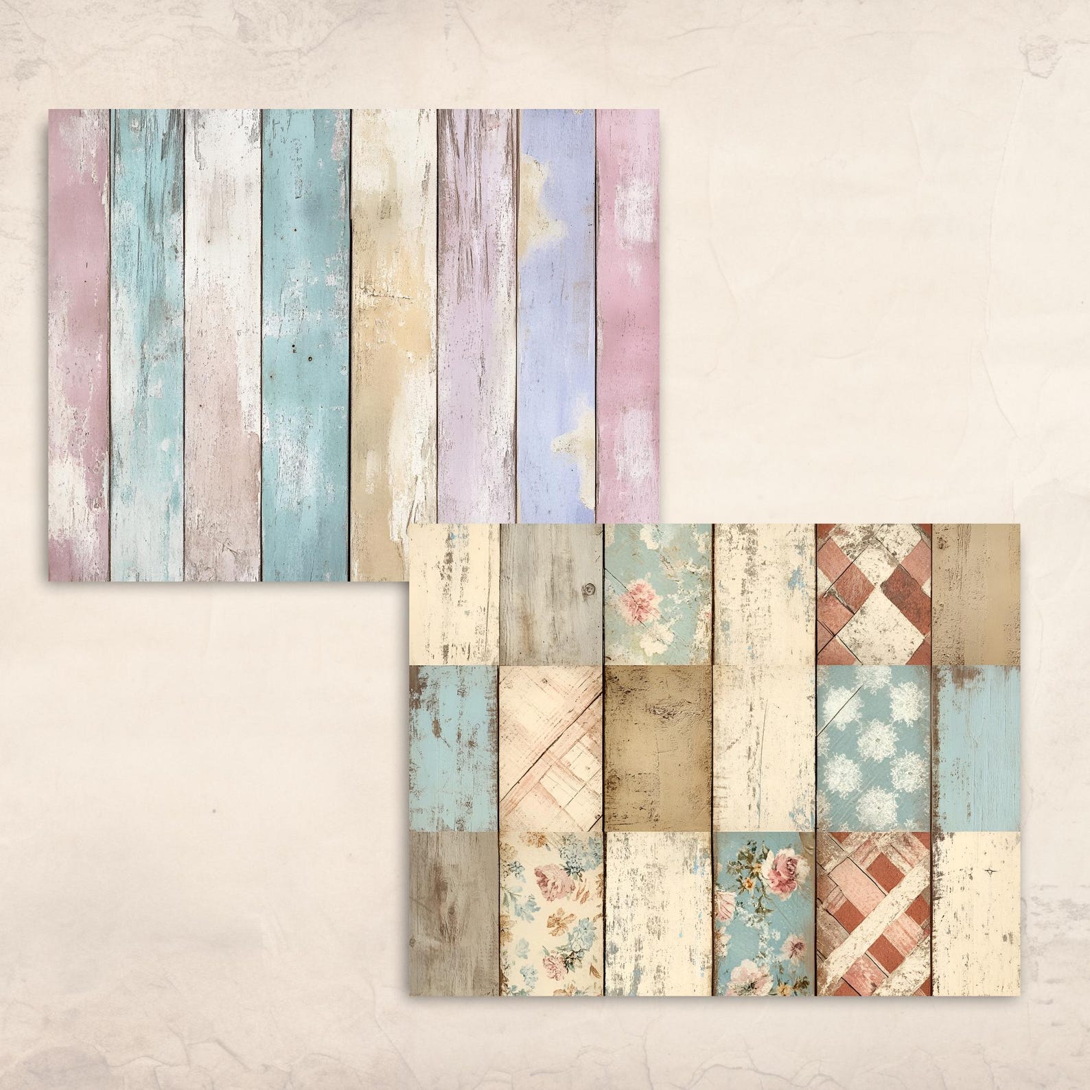 Distressed Wood Digital Paper, Shabby Rustic Woodgrain Planks Texture ...