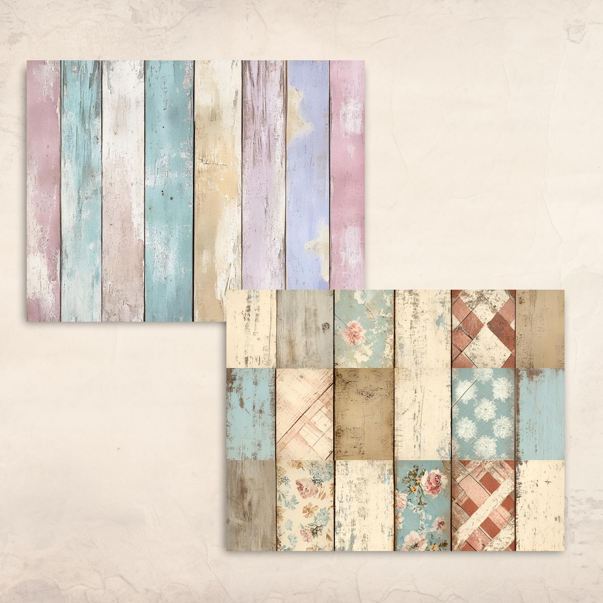 Distressed Wood Digital Paper, Shabby Rustic Woodgrain Planks Texture ...
