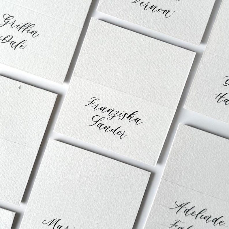 Custom Calligraphy Wedding Place Cards | Elegant Handwritten Name Cards ...