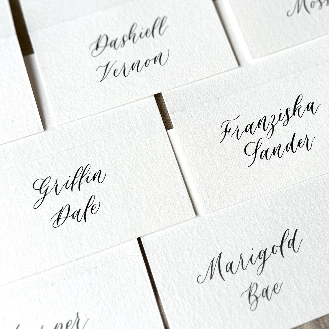 Custom Calligraphy Place Cards | Handwritten Wedding Place Cards ...