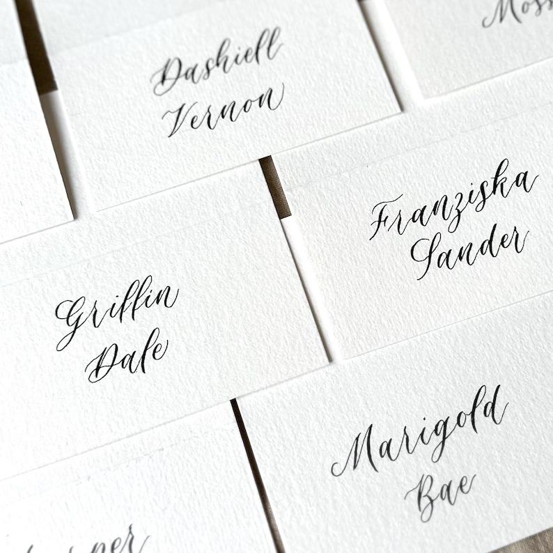 Custom Calligraphy Place Cards | Handwritten Wedding Place Cards ...