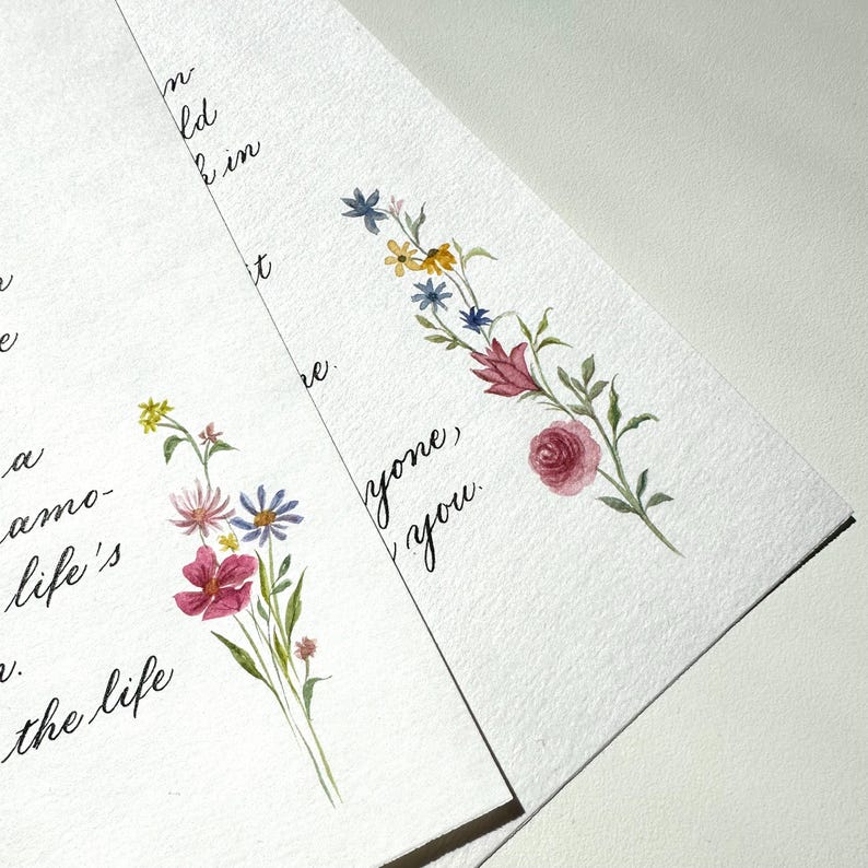 Custom Calligraphy Letter | Watercolor Decoration | Handwritten Wedding ...